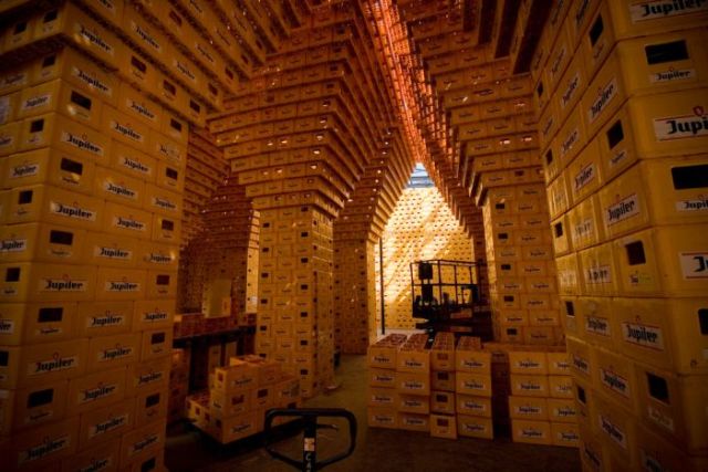 Impressive empty beer boxes construction (20 pics) - Izismile.com