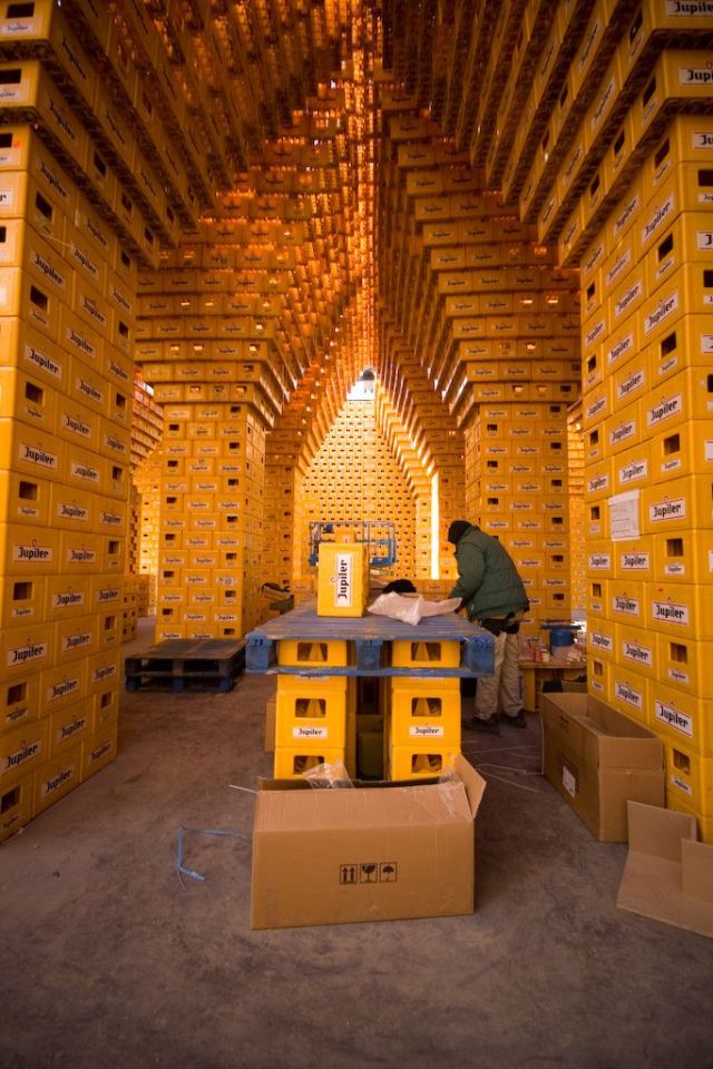 Impressive empty beer boxes construction (20 pics) - Izismile.com