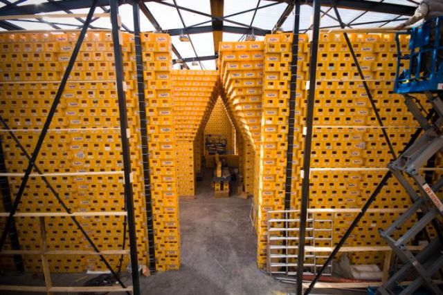 Impressive empty beer boxes construction (20 pics) - Izismile.com