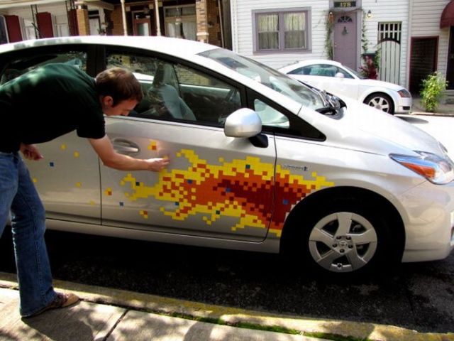 Pixel flame on a car (13 pics) - Izismile.com