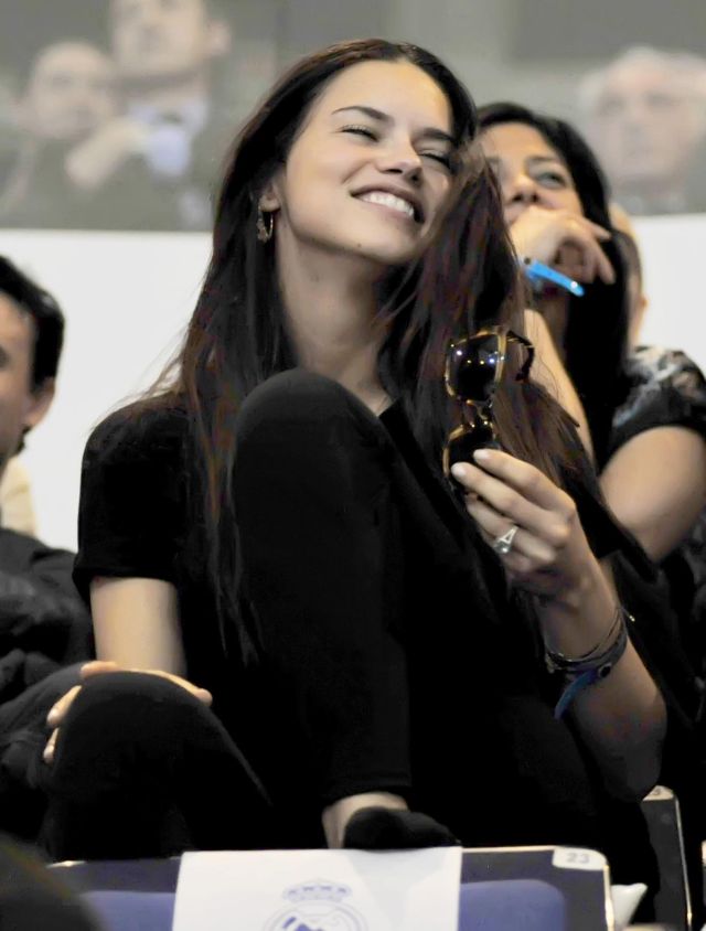 Adriana Lima Making Funny Faces While Watching Her Husband Playing ...