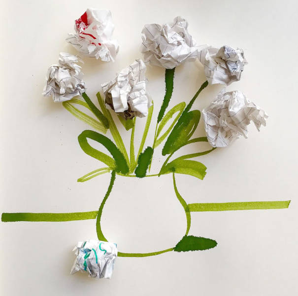 Illustrator Cleverly Uses Everyday Items To Complete His Drawings (61 ...